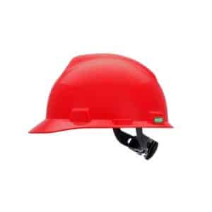 MSA 475363 Red V-Gard Slotted Hard Hat Cap Style With Fas-Trac III ...