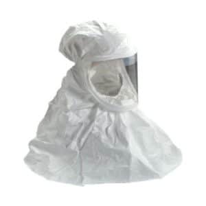 3M BE-10-3 Breathe Easy Respirator Double Bib Hood Cover White ...