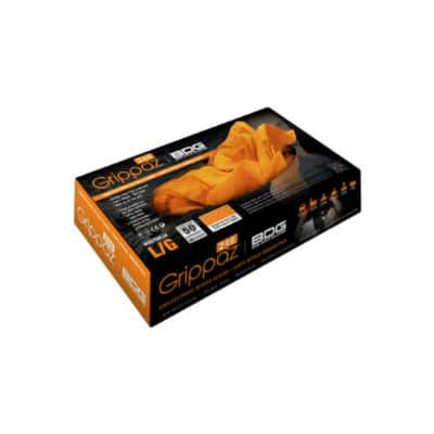 PIP Grippaz 67-256-CN 6 Mil Large Orange Nitrile Disposable Gloves ...