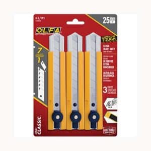 Olfa H-1 25mm Extra Heavy-Duty Utility Knife with Rubber Grip Inset 3 Per Pack - SB Simpson Group,